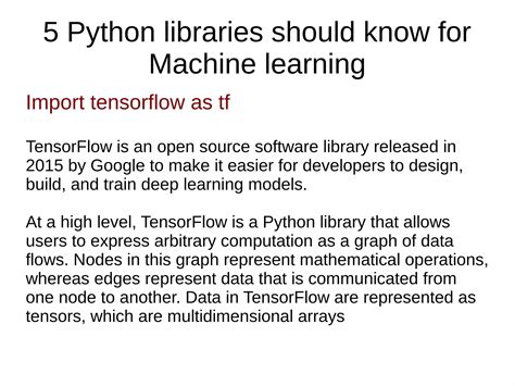 Five Python Libraries Should Know For Machine Learning Odp