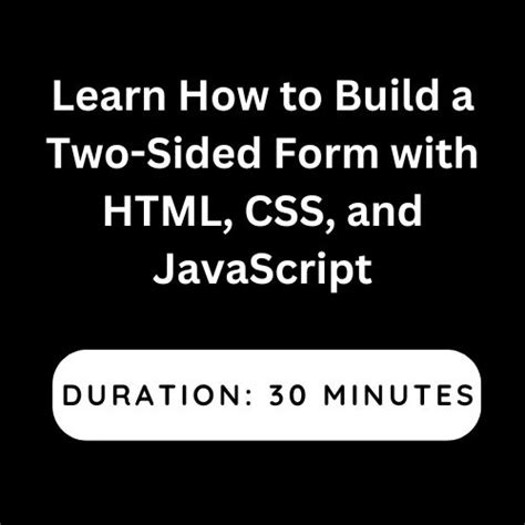 Learn How To Build A Two Sided Form With Html Css And Javascript