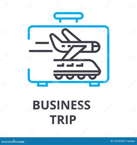 Business Trip Thin Line Icon Sign Symbol Illustation Linear Concept Vector Stock Vector