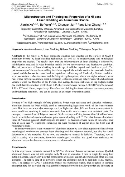 Microstructure And Tribological Properties Of A Ni Base Laser Cladding