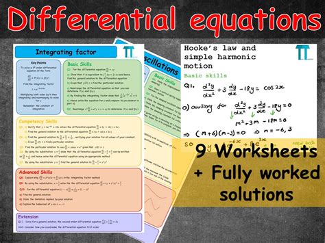 Differential Equations Further Maths A Level Teaching Resources