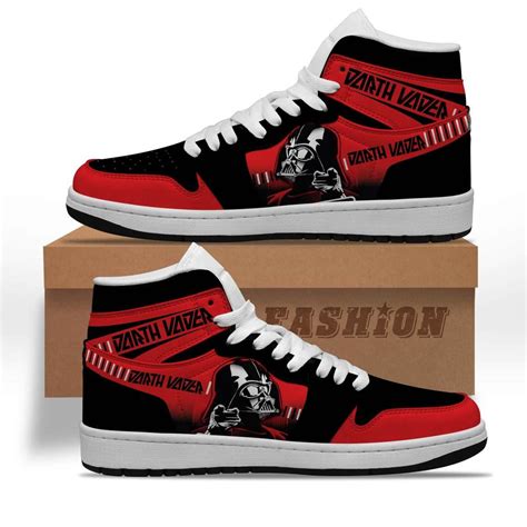Star Wars Darth Vader Red Black Air Jordan 1 High Top Sneakers Custom