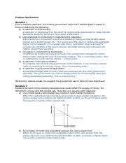 Set 11 Solution Pdf Problem Set Solution Question 1 Prior To National Elections The Existing