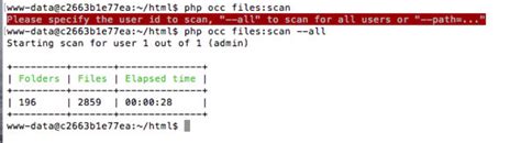 automate occ filescan ℹ️ support nextcloud community