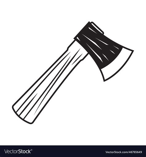 Wooden Handle Ax Drawing Royalty Free Vector Image