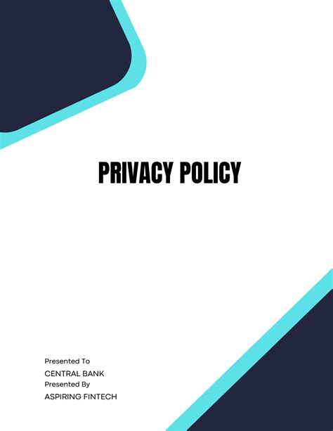 Privacy Policy Template For Fintech Banking And Fintech Policies