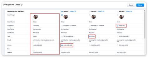 Merging Duplicate Records Online Help Zoho Crm