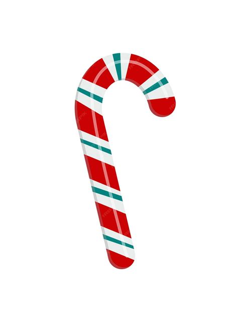 Candy Cane Noël Doux Vecteur De Dessin Animé Plat Vecteur Premium