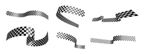 레이어로 나뉘어진 바람에 흔들리는 흑백 체크 무늬 깃발을 완성합니다 자동차 및 오토바이 경주 스포츠 대회 승리와 스포츠에서 패배