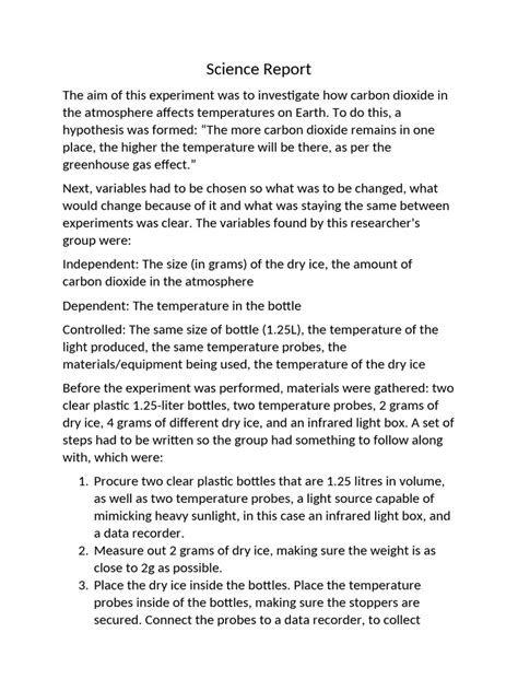 Science Report Pdf Atmosphere Of Earth Wellness