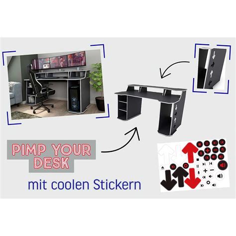 Gaming Computertisch In Anthrazit Mit Weiß Mit Vielen Fächern And Aufsatz Couras