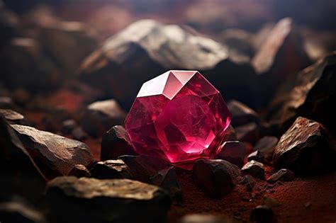 A Ruby On A Rock Premium Ai Generated Image