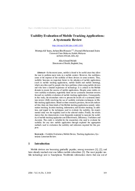 Pdf Usability Evaluation Of Mobile Tracking Applications A