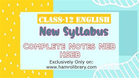 NEB Class English New Syallabus All Notes Hamro Library