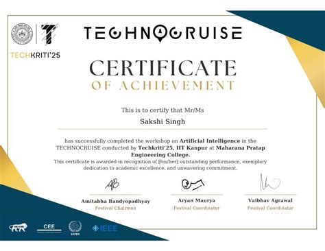 Techkriti25 Iitkanpur Artificialintelligence Technocruise Learning… Sakshi Singh