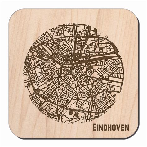 Den Helder • Onderzetter Berk • Woodymaps Houten Stedenkaarten Tegen Scherpe Prijzen