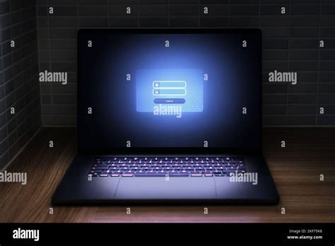 Password To Personal Data Security And Cyber Protection In Laptop Login Lock Screen In Computer