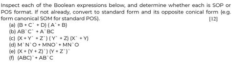 Solved Inspect Each Of The Boolean Expressions Below And Chegg Com