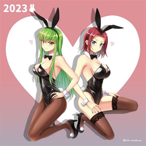 Rule 34 2girls Bunnysuit Cc Code Geass Kallen Stadtfeld Setu