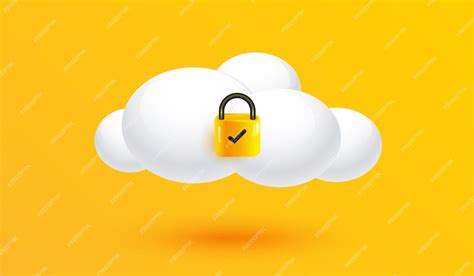 Premium Vector Cloud Security Icon Password Protected Icon On Yellow Backround For Mobile