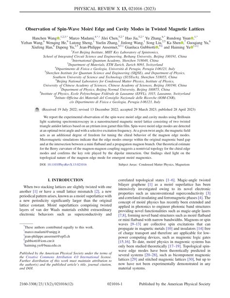 Pdf Observation Of Spin Wave Moiré Edge And Cavity Modes In Twisted Magnetic Lattices