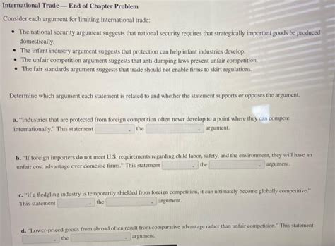 Solved International Trade End Of Chapter Problem Consider