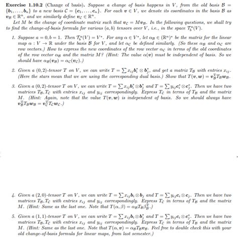 Solved Exercise Change Of Basis Suppose A Change Chegg Com