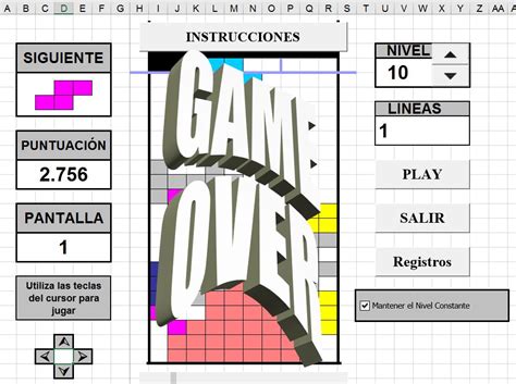 Tetris Es 06 Experto En Excel Programas En Excel Programas Excel Para Empresas