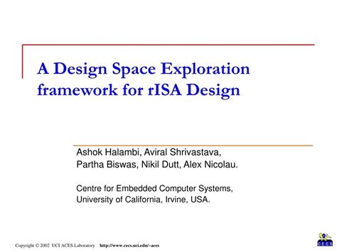 Ppt A Design Space Exploration Framework For Risa Design Powerpoint Presentation Id 9708866