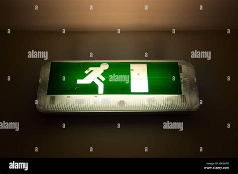 Illuminated Exit Sign Stock Photo Alamy