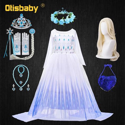 멋진 생일 소녀 스노우 퀸 엘사 공주 드레스 크리스마스 할로윈 카니발 코스프레 의상 파티 소녀 첫 성찬식 드레스 Aliexpress