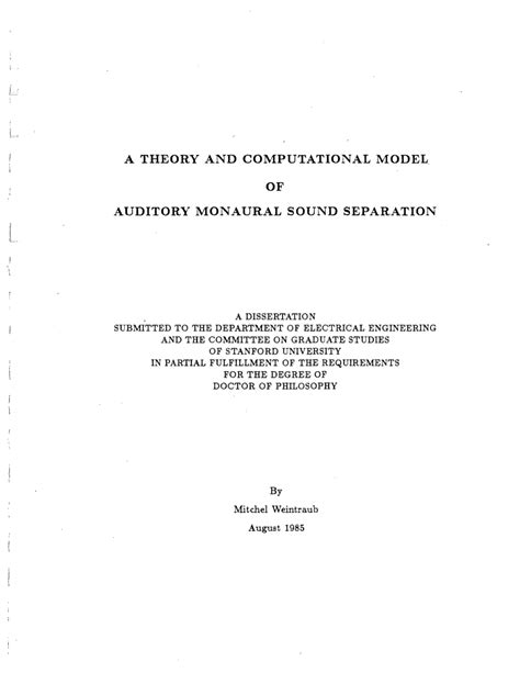 Pdf A Theory And Computational Model Of Monaural Auditory Sounds Separation