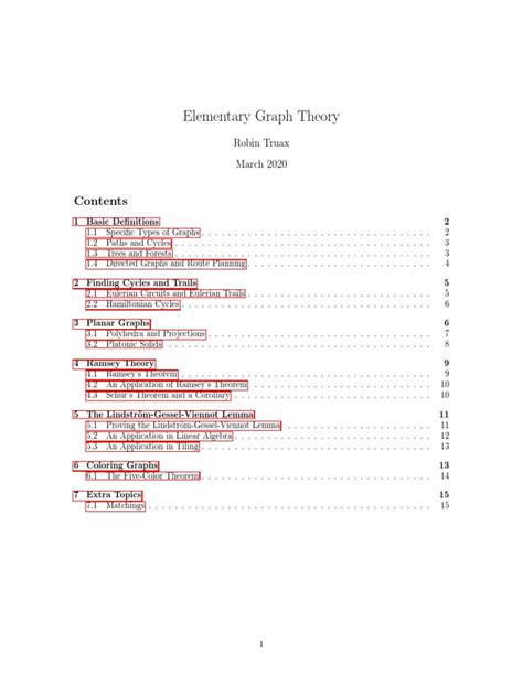 Elementary Graph Theory Robin Truax March 2020 Pdf Vertex Graph Theory Graph Theory
