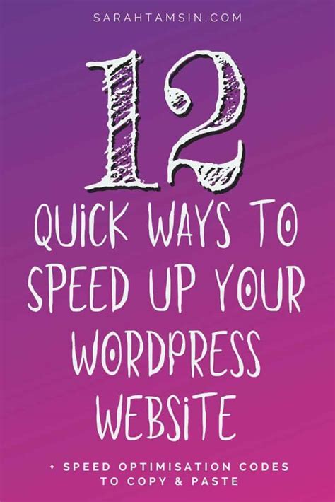 WordPress Speed Tips You Can Actually Use Sarah Tamsin