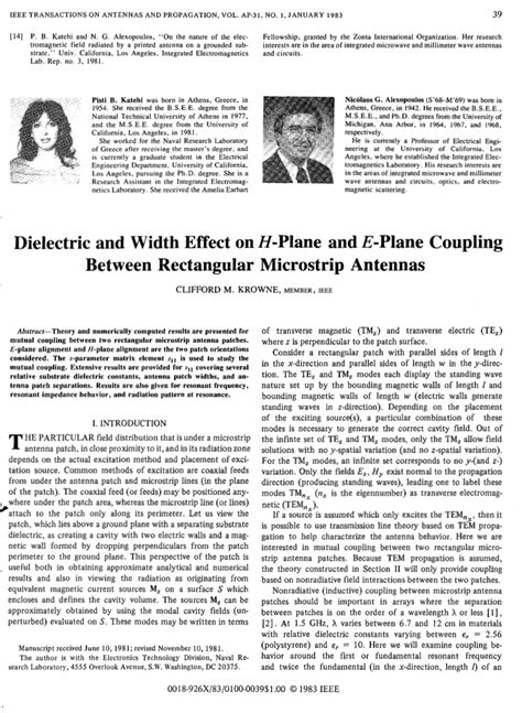 Pdf Dielectric And Width Effect On H Plane And E Plane Coupling