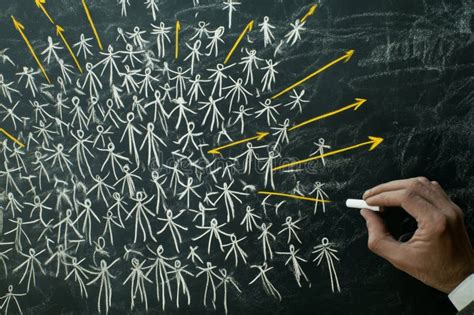 Conceptual Visualization Of Influence Spread Through Minimalist Chalkboard Stick Figures And