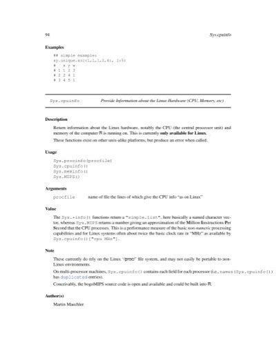 94 Sys Cpuinfo Examples