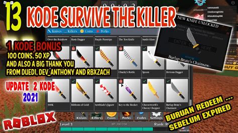 Code Survive The Killer Roblox 2020 Redeem Code Survive The Killer