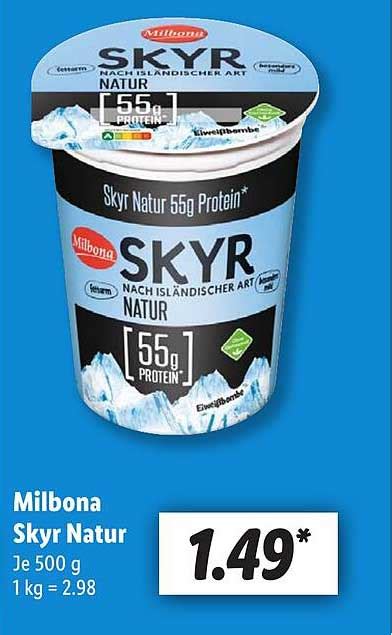 Milbona Skyr Natur Angebot Bei Lidl 1prospekte De