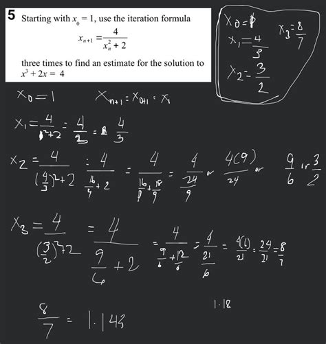 5 starting with x0 1 use the iteration formulaxn 1 xn2 24 three tim