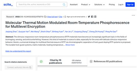 Molecular Thermal Motion Modulated Room Temperature Phosphorescence For Multilevel Encryption
