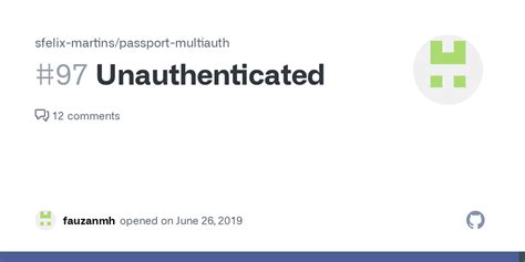 Unauthenticated · Issue 97 · Sfelix Martinspassport Multiauth · Github