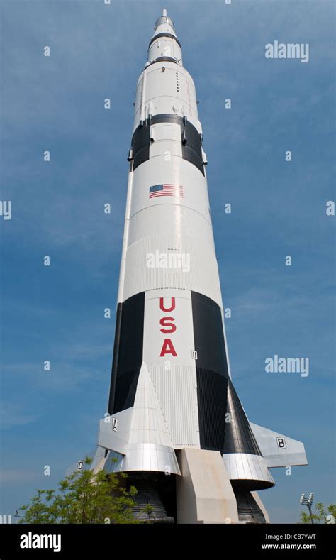 Alabama Huntsville Us Space And Rocket Center Saturn V Rocket Stock