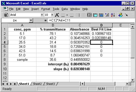 Chem Tutorial Calculations With Excel