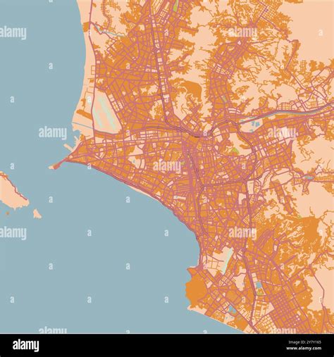 Map Of Lima In Peru In A Sandy Theme Contains Layered Vector With Roads Water Parks Etc Stock