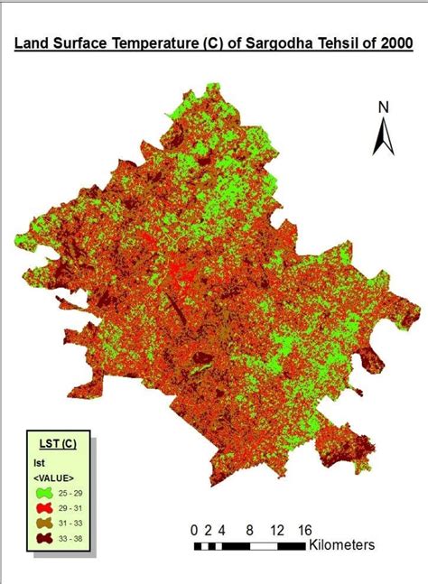 Fig Ure 4 The Result Of LST Analysis Of Landsat 7 ETM Dated 20 Th Download Scientific Diagram