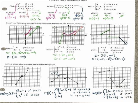 50 Piecewise Functions Worksheet With Answers