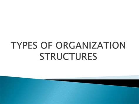 Types Of Organization Structures Pptx