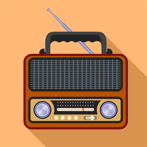 Icône De Radio Fm Illustration Plate De Licône Vectorielle De Radio Fm