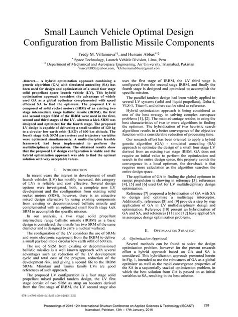 Small Launch Vehicle Optimal Design Conf Pdf Mathematical Optimization Spacecraft Propulsion